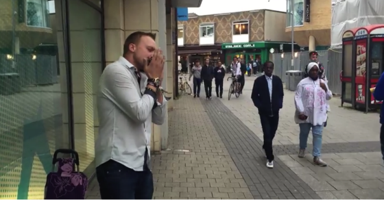 A Harmonica Player Helps A Homeless Man By Doing What He Does Best